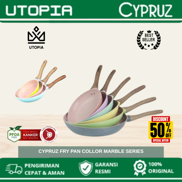Jual Cypruz Fry pan Anti Lengket Colorful Marble Series | Shopee Indonesia