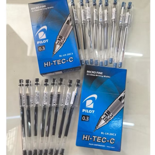 Jual Pulpen Pena Gel Hi tec-C PILOT | Pulpen hitech pilot hitam biru dan warna warni (1 PACK ...