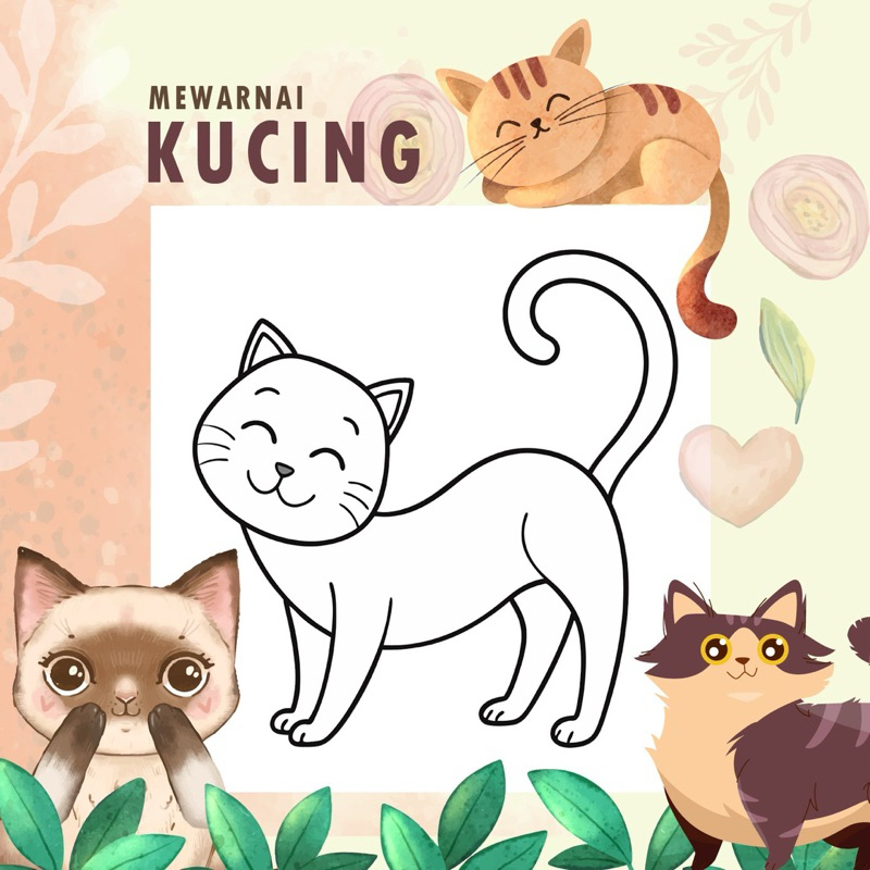 Jual 25 Lembar A5 | Kertas Mewarnai tema Kucing | Shopee Indonesia