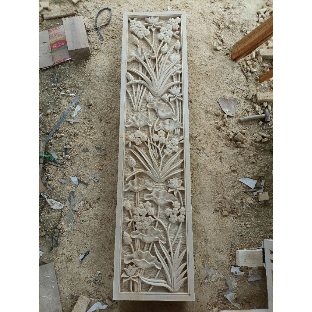 Jual relief ukir batu paras motif tumbuhan dan bunga | Shopee Indonesia