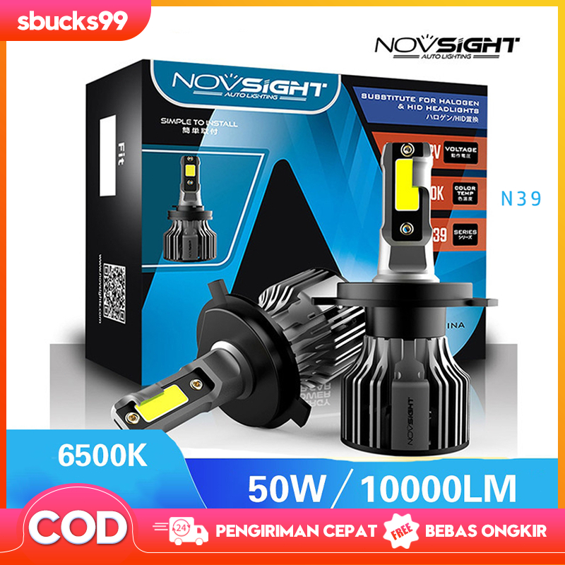 Jual NOVSIGHT N39 Car Led LED Lampu Headlight 2pcs Super Bright H4/H7/H11/9005 12V 72W 10000LM ...