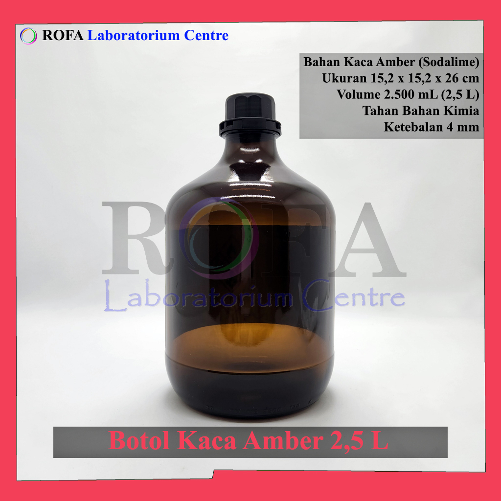 Jual Botol Reagen / Botol Kaca Amber / Botol Kimia / Botol Larutan 2500 mL | Shopee Indonesia