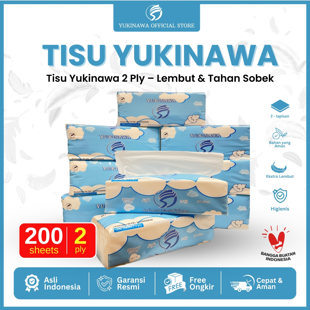 Jual Tisu Yukinawa 200 Lembar 2 Ply – Tisu Wajah & Serbaguna | Ukuran ...