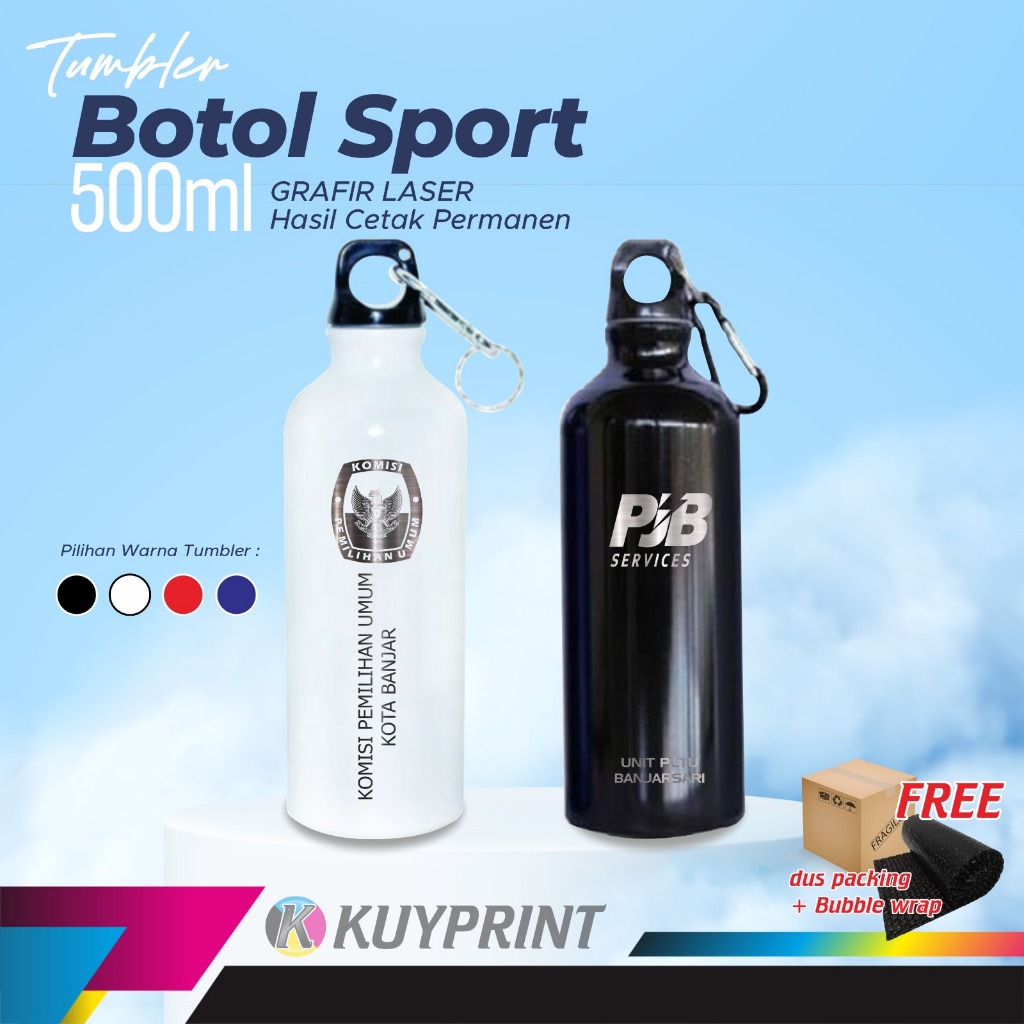 Jual Tumbler Botol Minum Sport 500 ML Custom Nama Dan Logo Perusahaan ...