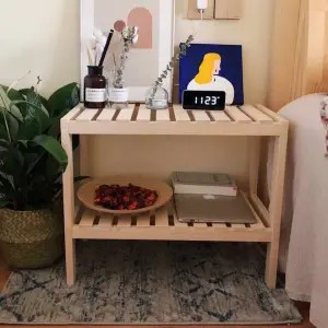 Jual Rak Rack Kayu Meja Mini Wooden Shelf 2 Susun Tempat Buku Tatakan ...