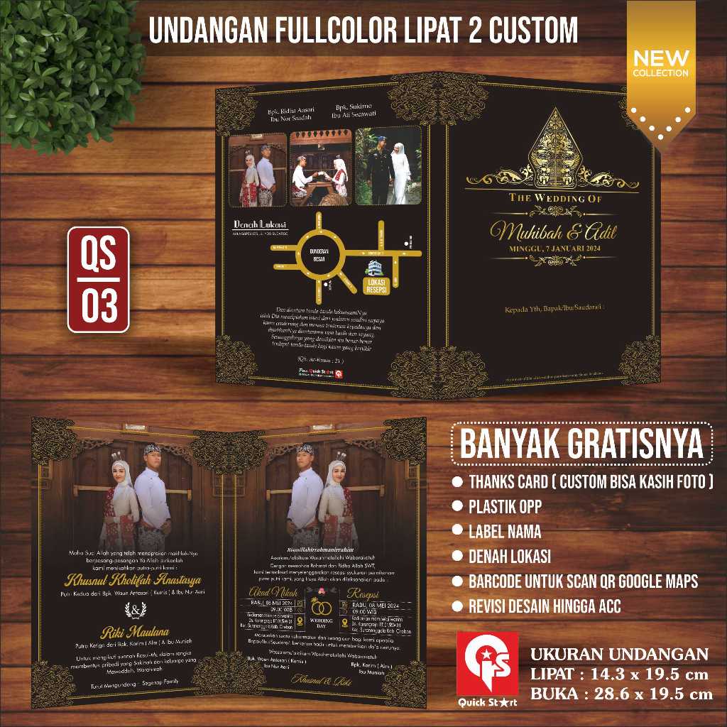 Jual Undangan Full Color Pernikahan/Khitanan Custom Murah (ART CARTON ...