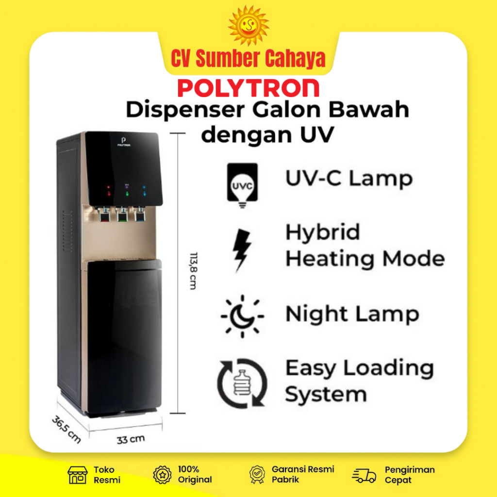 Jual Polytron Dispenser Galon Bawah Hydra dengan UV Sterilisasi PWC ...