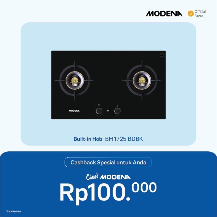 Jual MODENA Built-in Gas Hob - BH 1725 BDBK | Shopee Indonesia