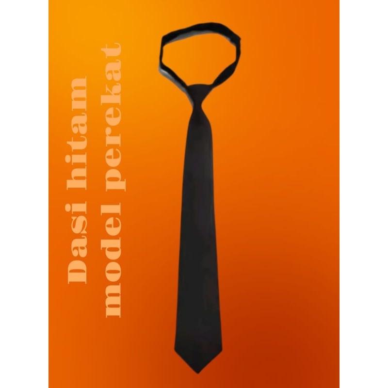 Jual dasi hitam polos model perekat dasi hitam polos perekat instan ...