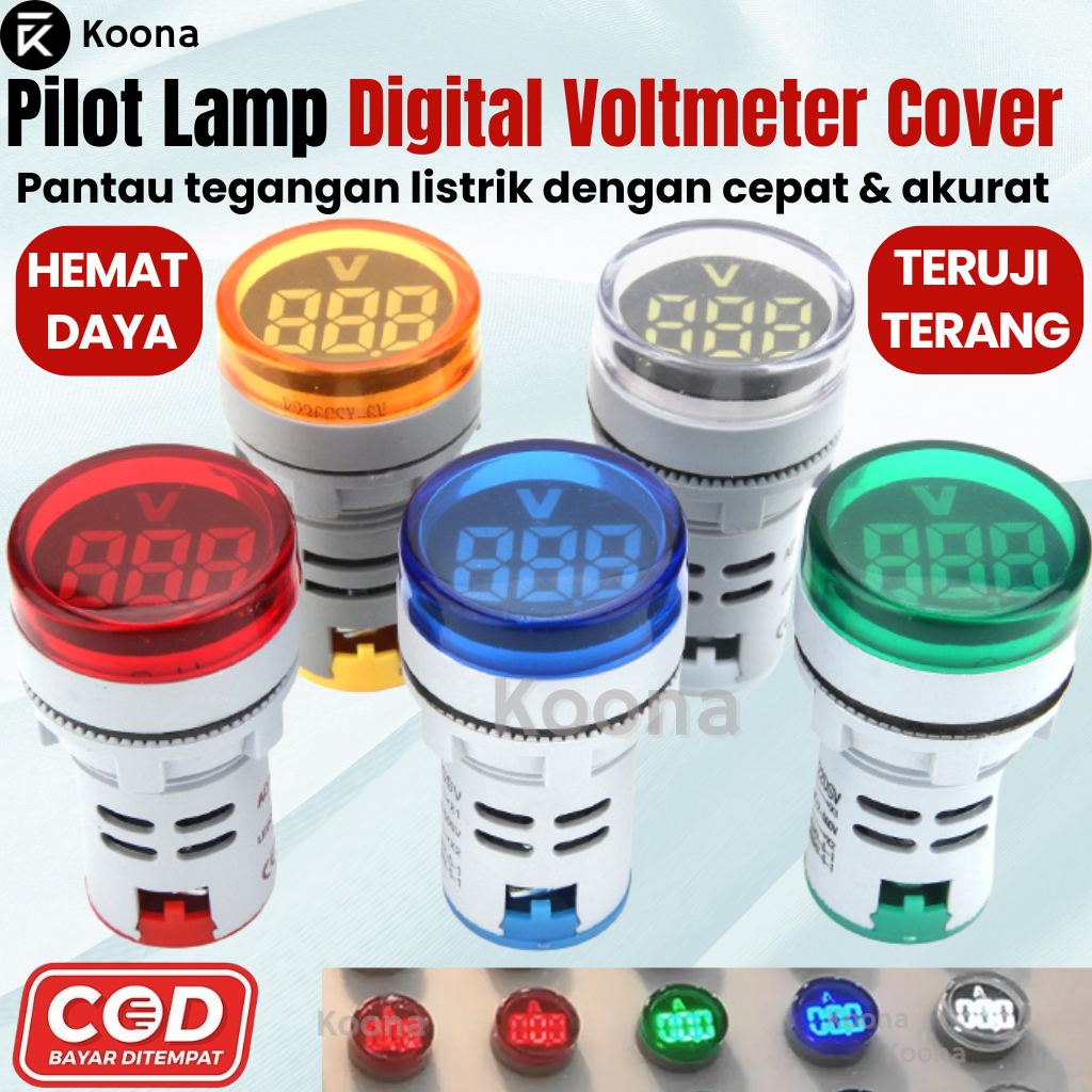 Jual Pilot Lamp Digital Voltmeter Cover Indikator AD16-22DV / Pilot lem ...
