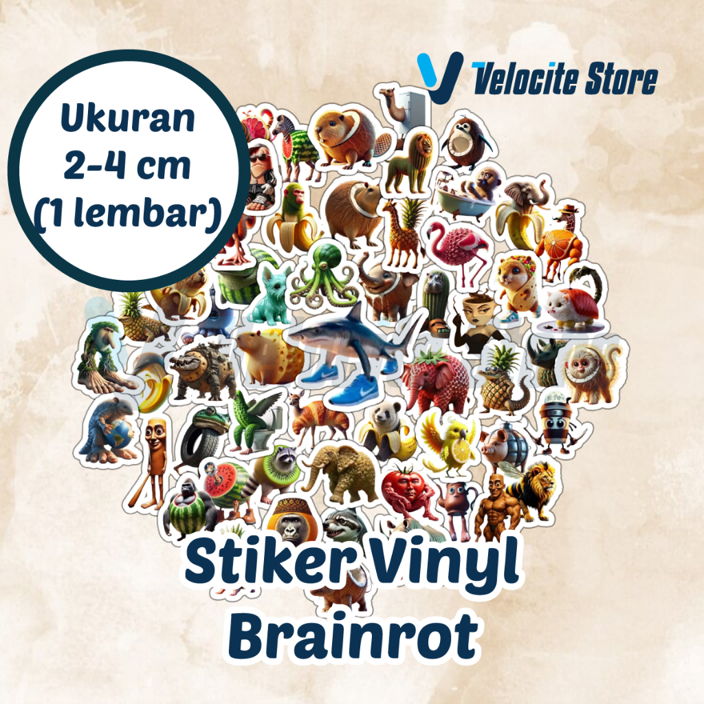 Jual Stiker Vinyl Brainrot Ukuran 2-4 cm (1 Lembar) | Shopee Indonesia
