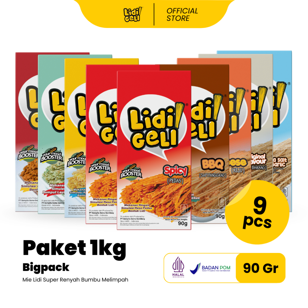 Jual Lidi Geli 90gr - Paket 1kg (9 pcs) | Shopee Indonesia