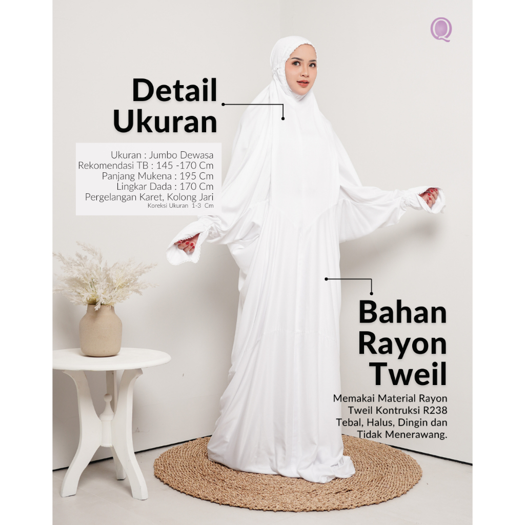 Jual INARA BY QALLILA MOSLEM ID - MUKENA KATUN RAYON HQ POLOS PUTIH ...