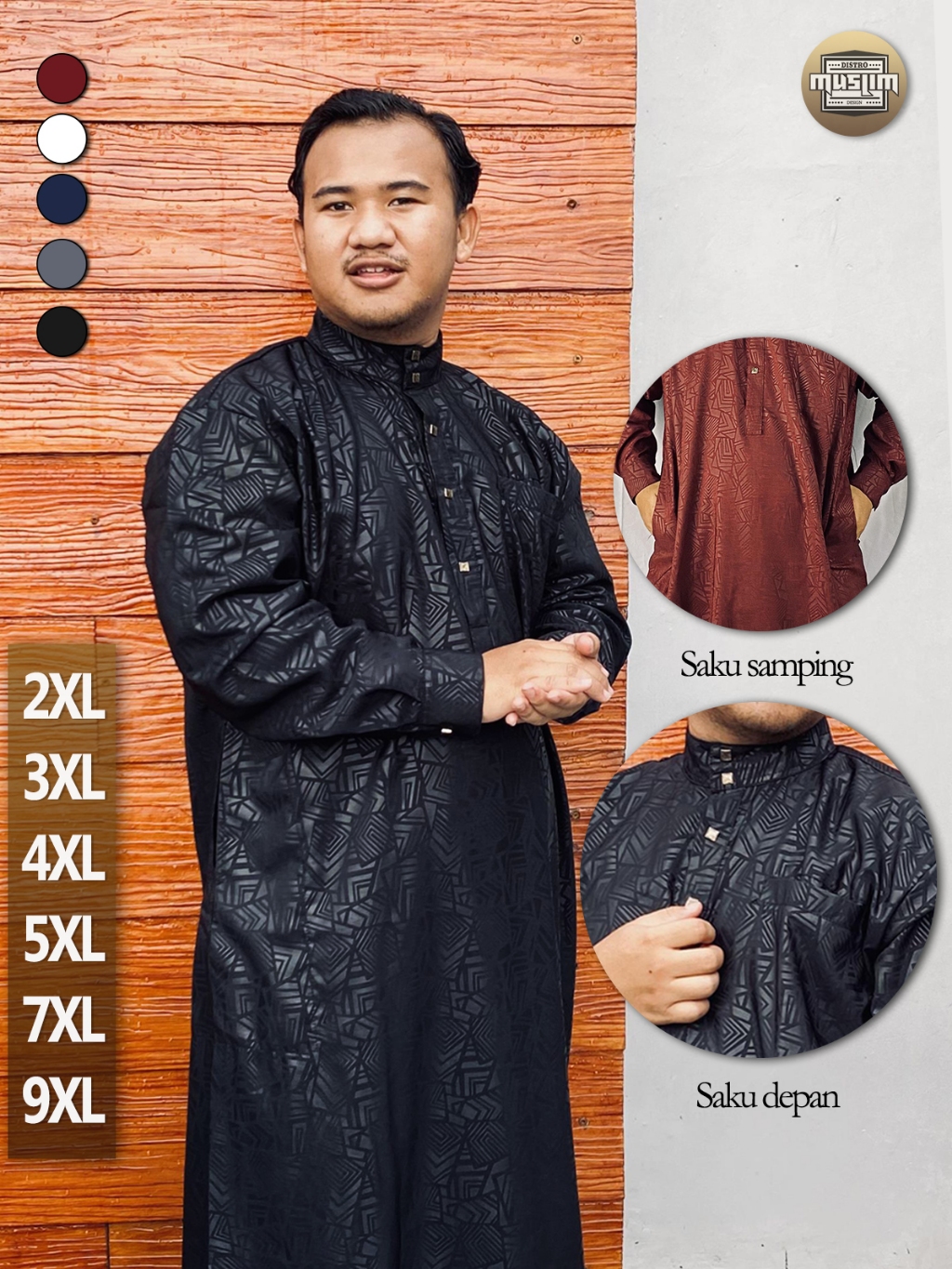 Jual Terbaru Gamis Pria Sultan Embos Jumbo Lengan Panjang Bigsize 3XL 5XL 7XL | Shopee Indonesia