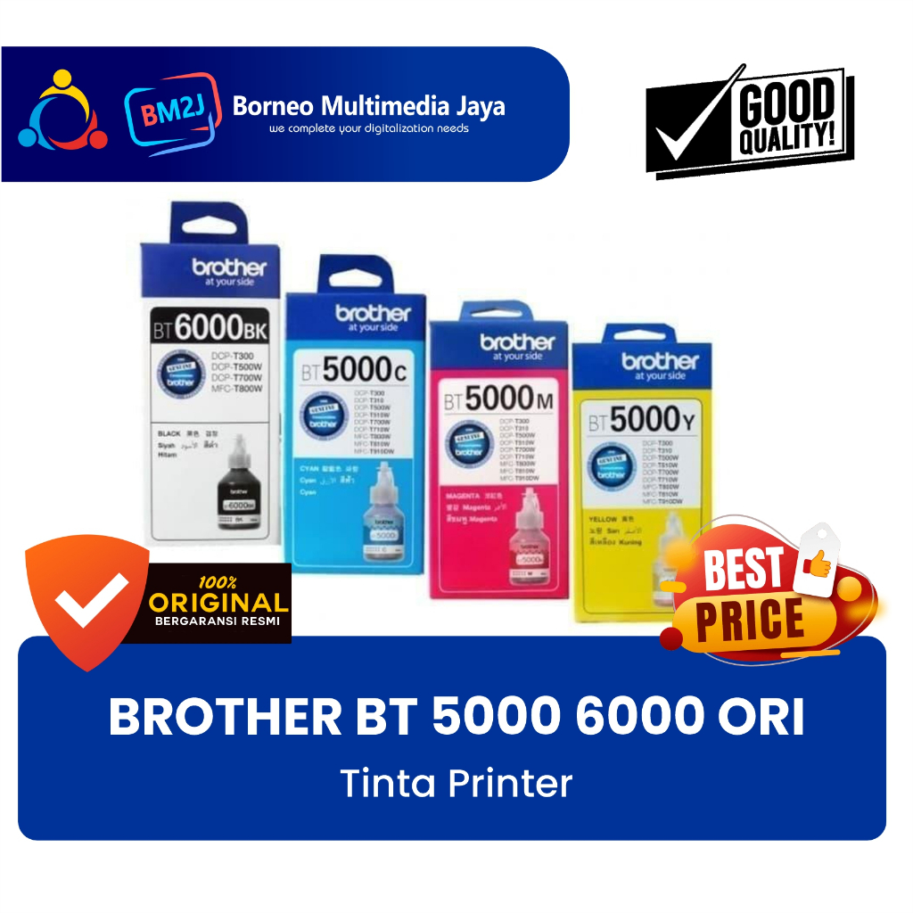 Jual Tinta Brother BT 5000 CMY / 6000 BK Black Cyan Magenta Yellow for DCP-T300 T50 | Shopee ...