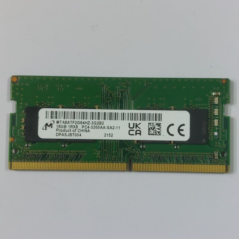 Jual Memory Ram Laptop DDR4 16 GB PC4-3200AA MICRON Original | Shopee ...