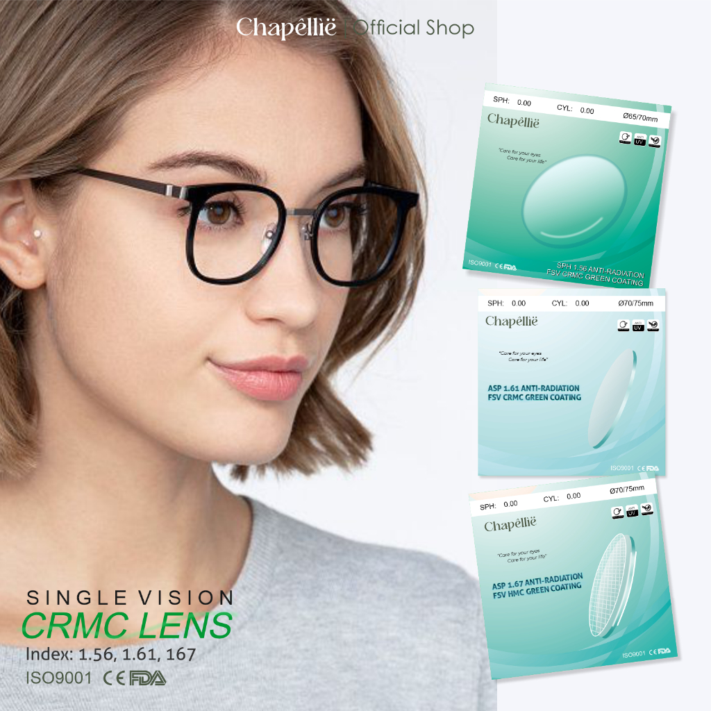 Jual Chapellie Lensa Antiradiasi /CRMC/Minus/Plus/1.56/1.61/1.67 CRMC ...