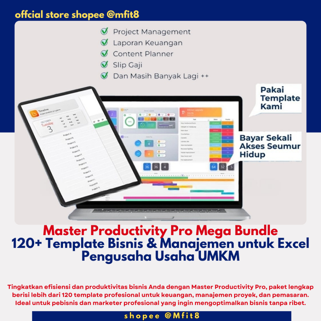 Jual Master Productivity Pro - Mega Bundle 120+ Template Bisnis dan ...