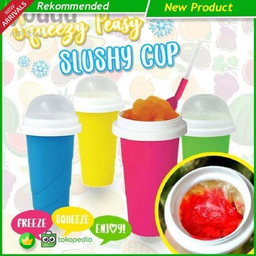 Jual Slushy Ice Cream Maker Squeeze Peasy Slush Quick Cooling Cup Milk ...