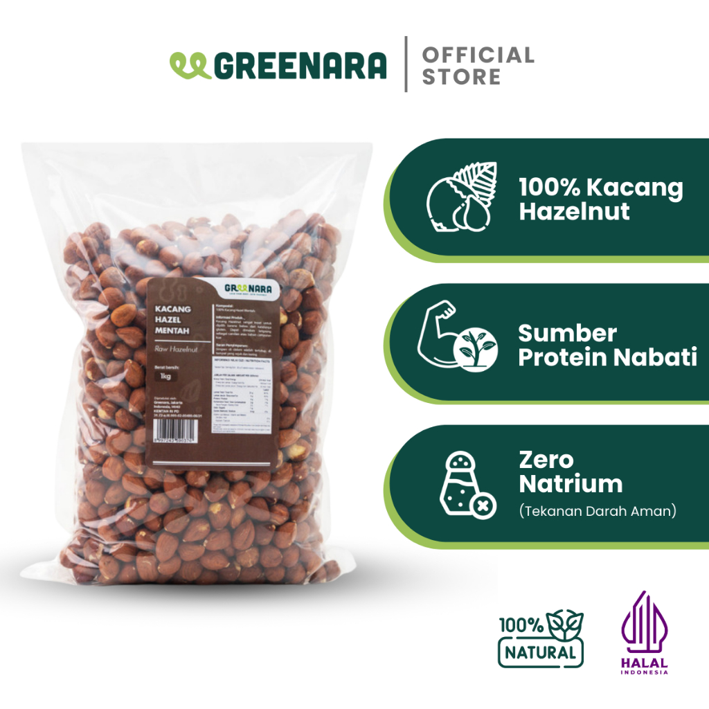 Jual Greenara Kacang Hazel Mentah 1Kg / Raw Hazelnut | Shopee Indonesia