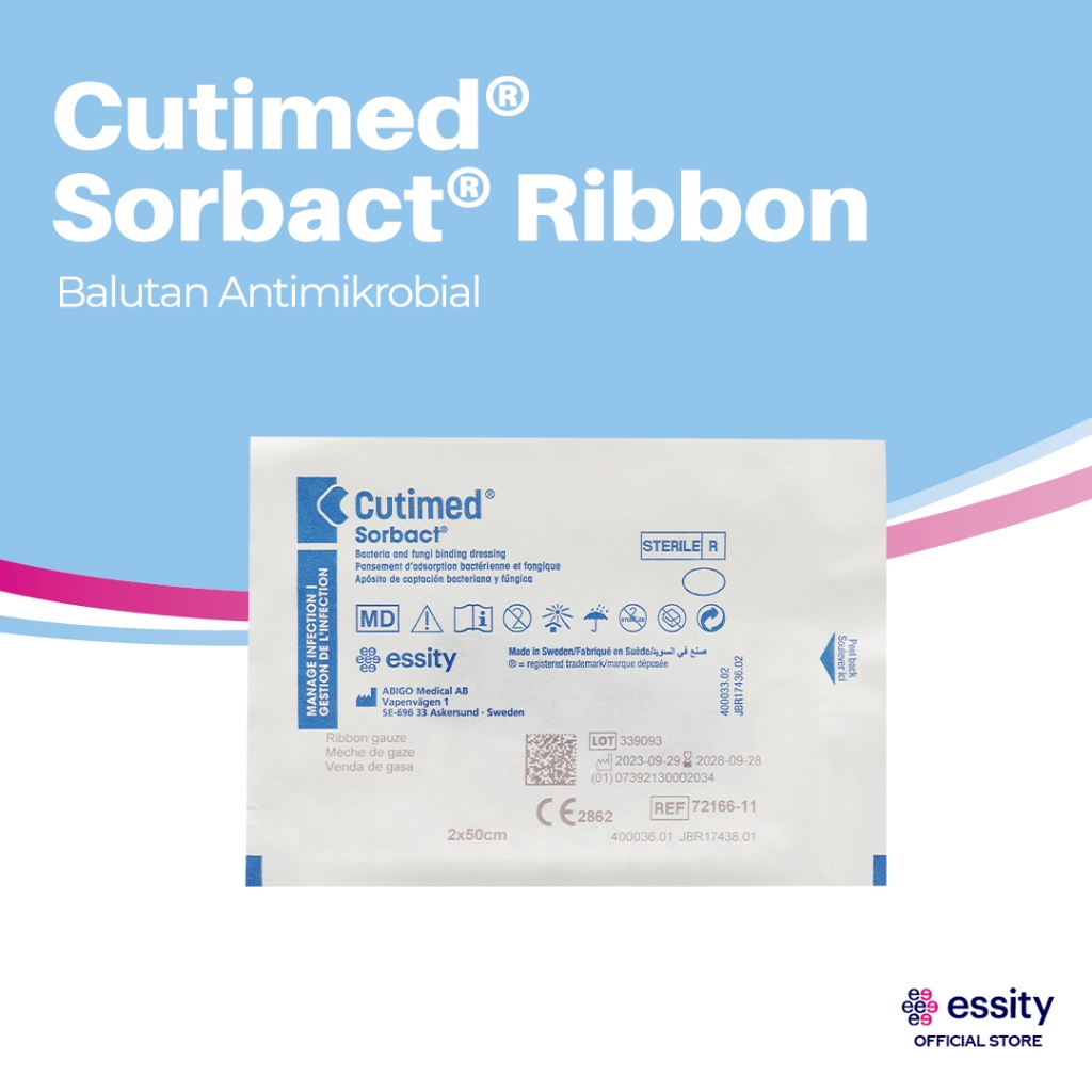 Jual Essity Cutimed® Sorbact® Ribbon Gauze - Dressing Antimikrobial ...