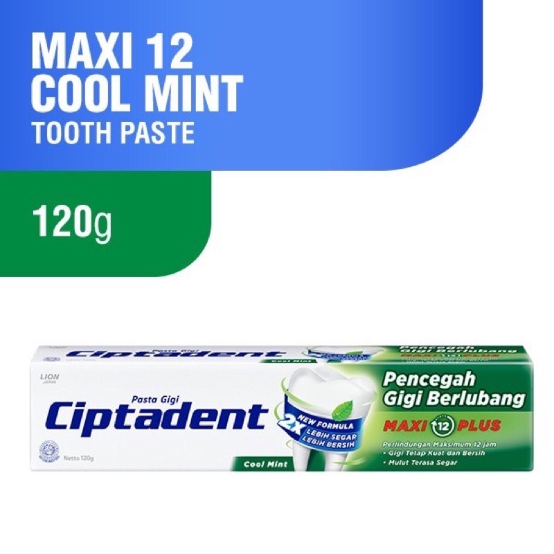 Jual PASTA GIGI ODOL CIPTADENT COOL MINT MAXI 12 PLUS 120 g | Shopee ...