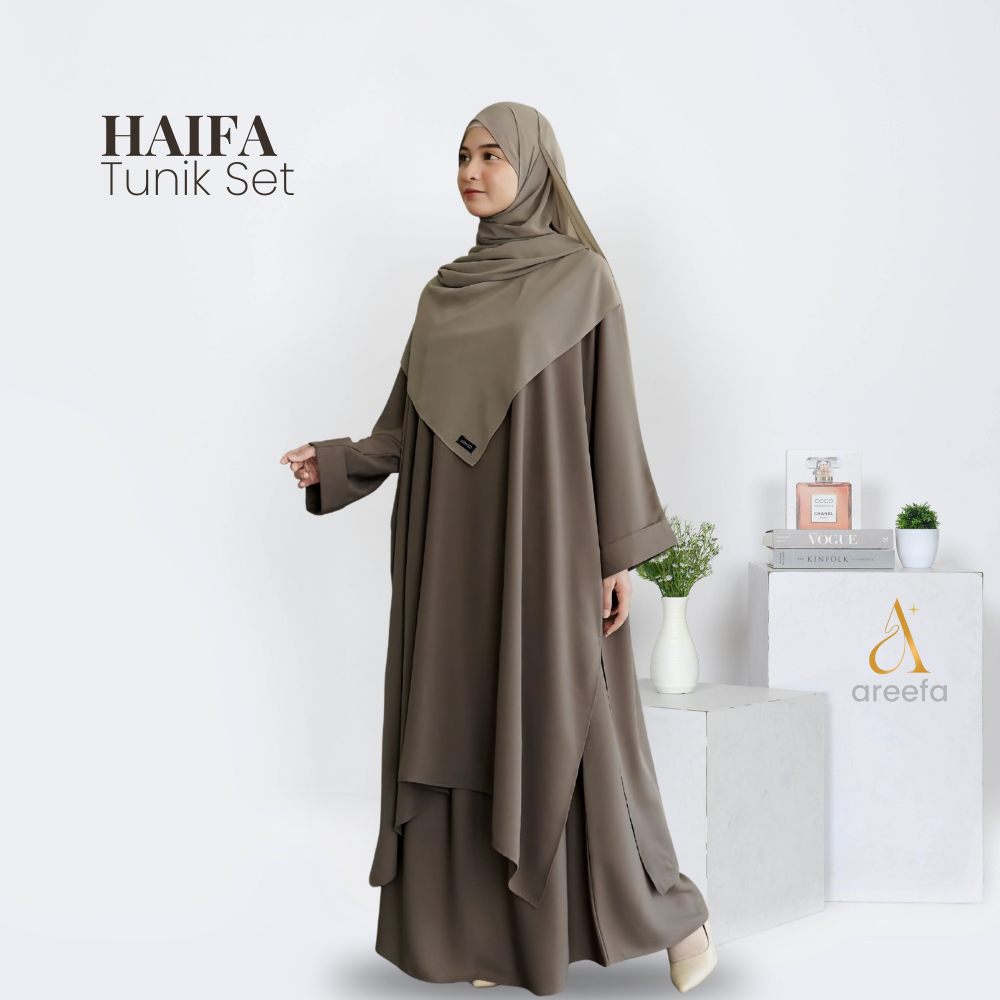 Jual Areefa - Haifa Tunik One Set Rok Dan Atasan Syari One Set Tunic ...
