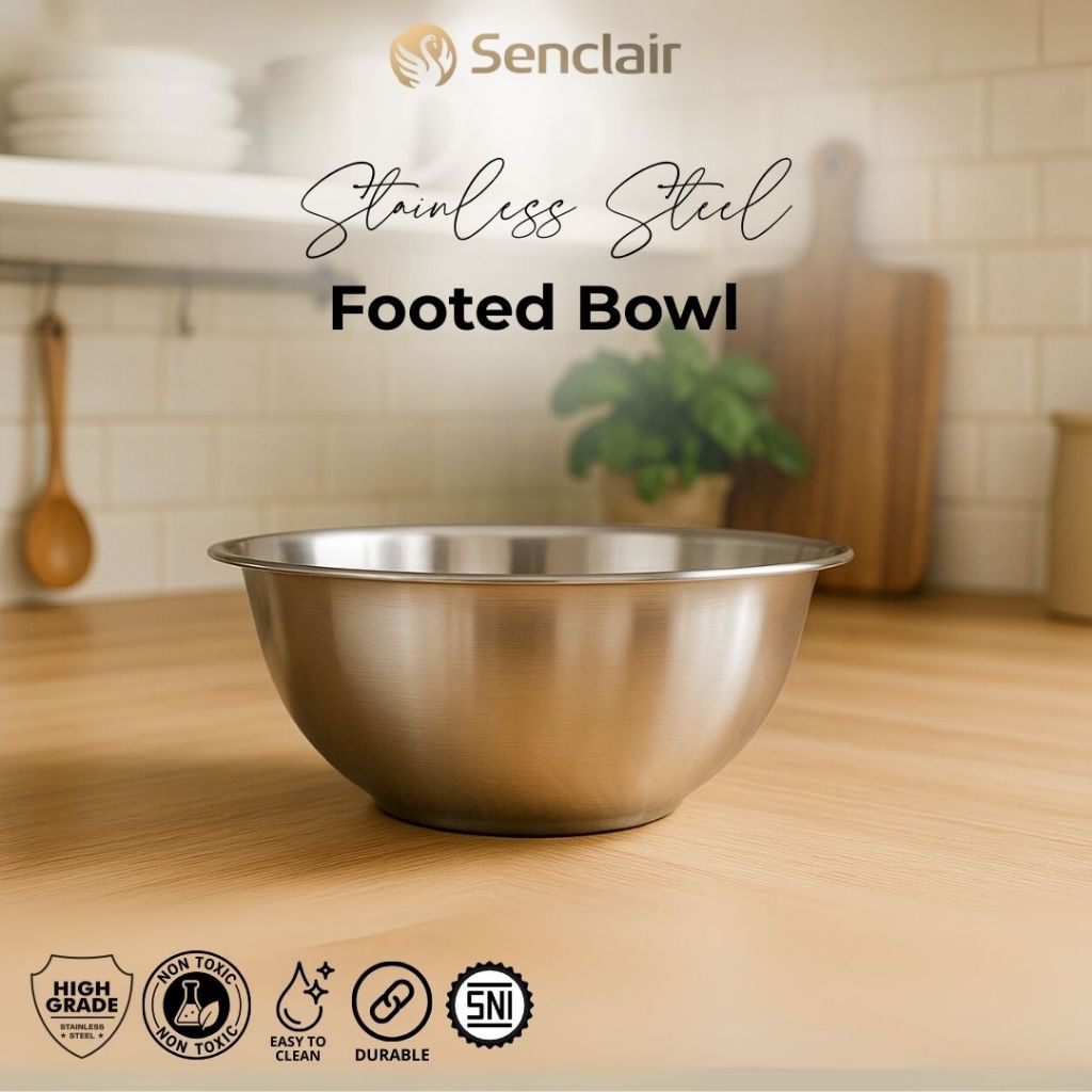 Jual SENCLAIR STAINLESS STEEL FOOTED BOWL 14-50cm Mangkok Baskom ...