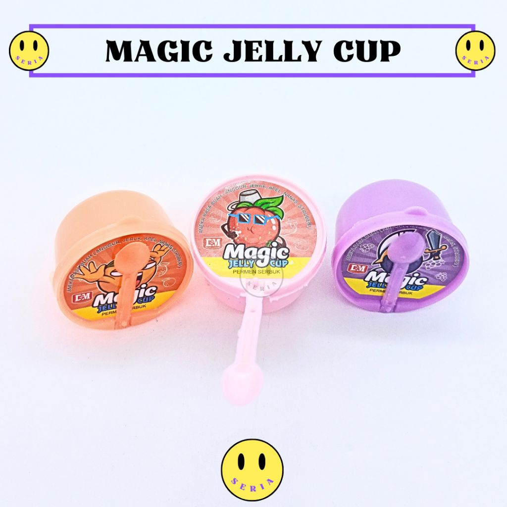 Jual Magic jelly cup rasa jeruk, anggur ,apel, nanas, stroberi isi 30 ...