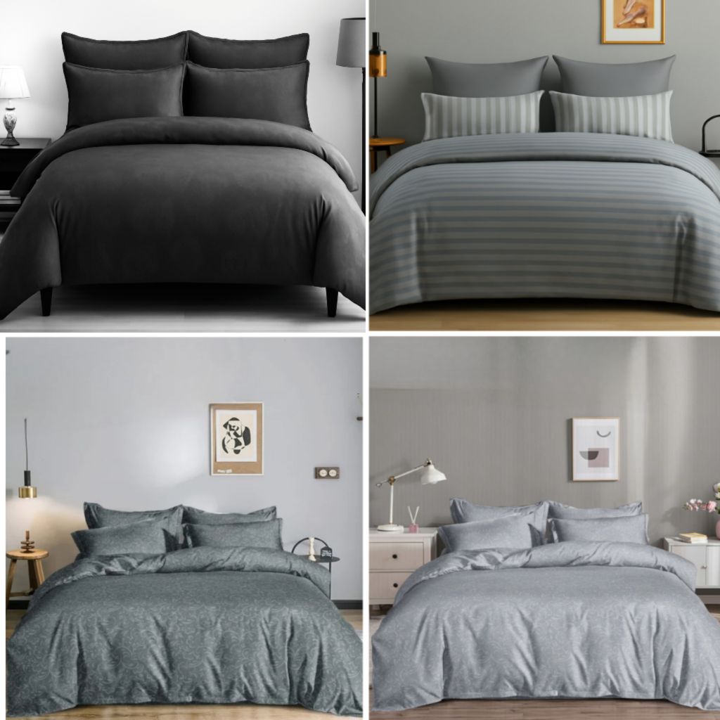 Jual Bed Cover Set Sprei Grey (Edisi Abu) - Ukuran 160x200 - 180x200 ...