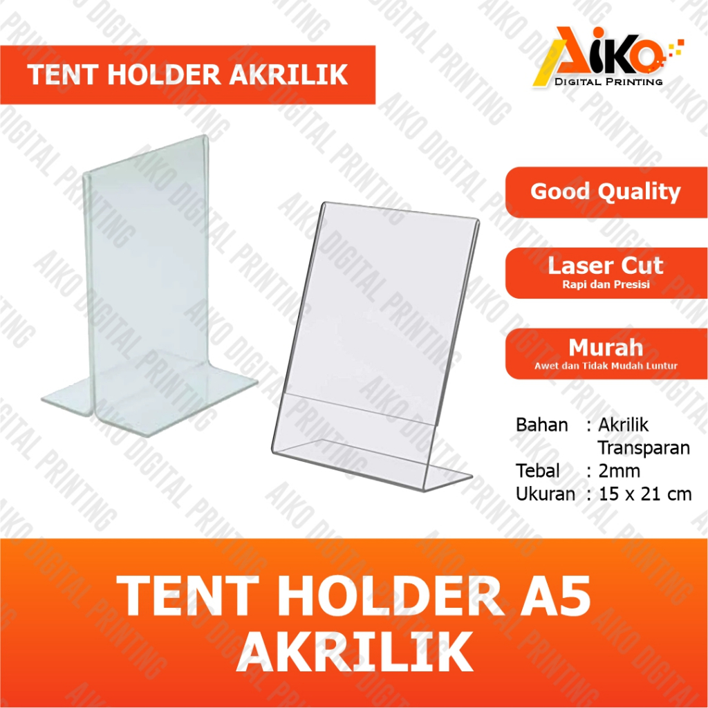 Jual Tempat Brosur Akrilik A5 2mm - Akrilik Tent Card Tent Holder ...