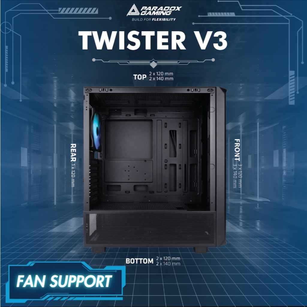 Jual Casing Twister V3 Paradox Gaming Gratis 1 FAN ARGB Tempered Glass ...
