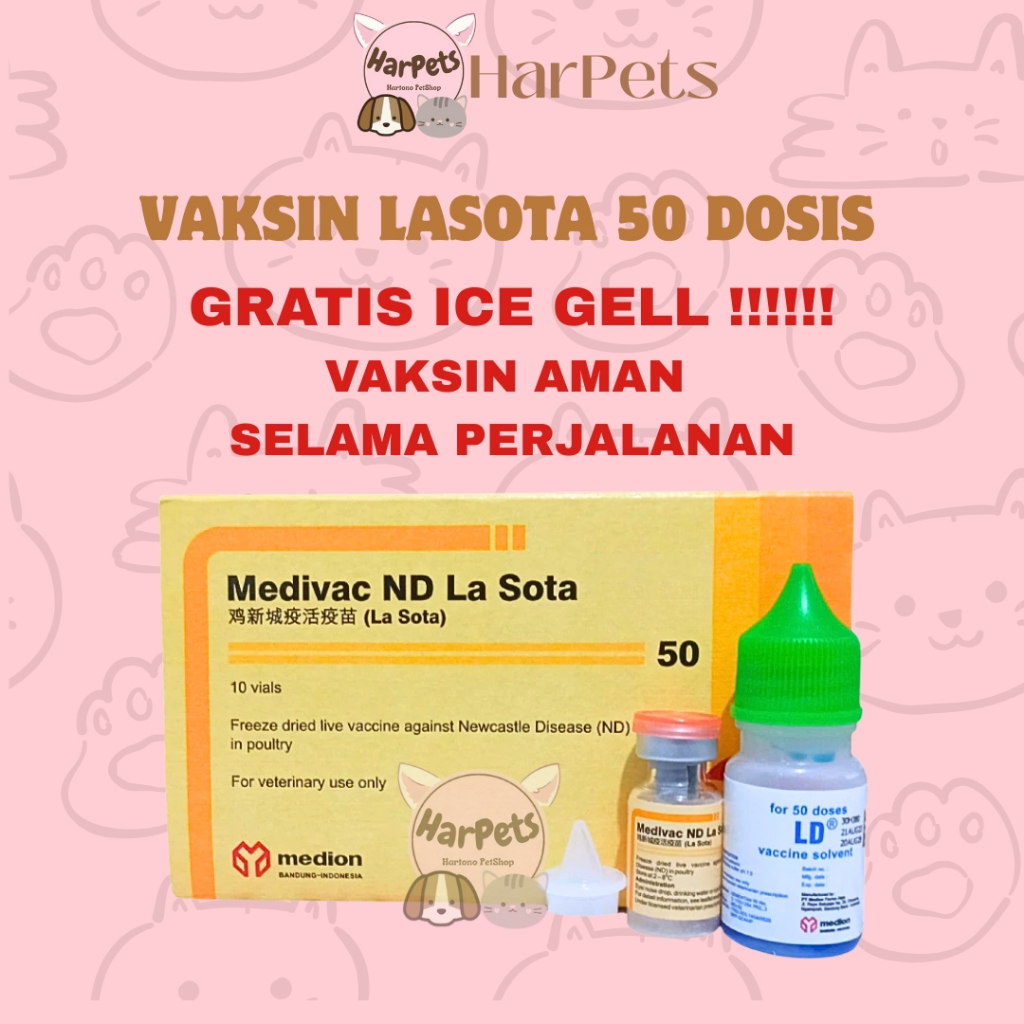 Jual VAKSIN ND LASOTA DOSIS 50 EKOR + PELARUT MEDIVAC MEDION - Vaksin Nd Lassota Ayam Newcastle ...