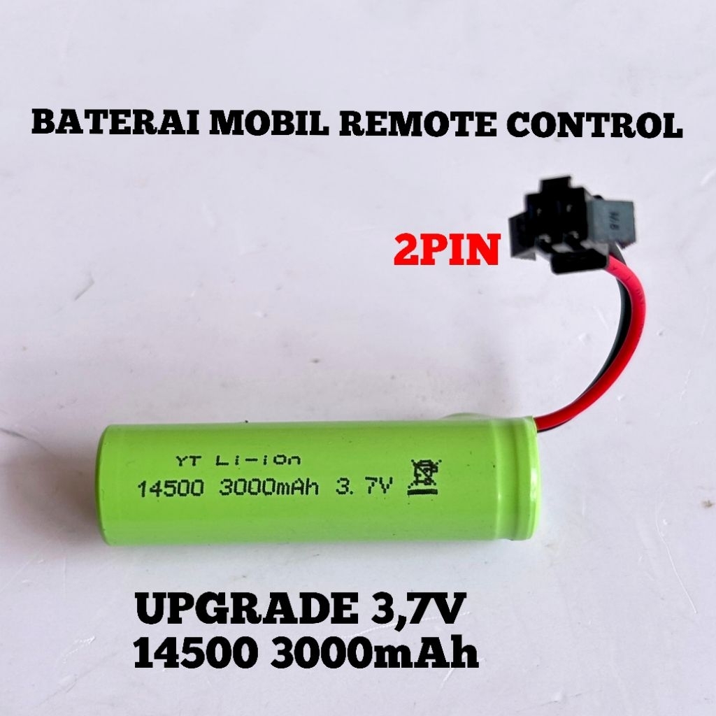 Jual BATERAI MOBIL RC 3,7V 14500 5000mAh 2PIN MAINAN REMOTE CONTROL ...