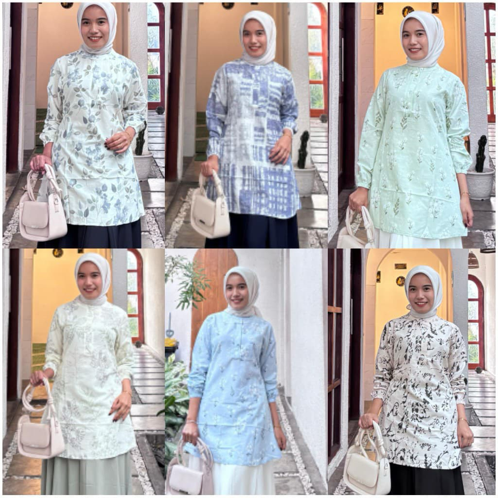 Jual EXPRESS Tunik Basic flower* BLUS Velina Flower BASIC | Shopee ...