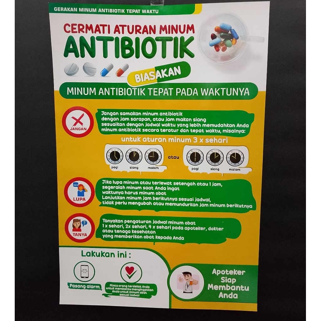 Jual Poster Cermati Aturan Minum Antibiotik-Poster Antibiotik | Shopee ...