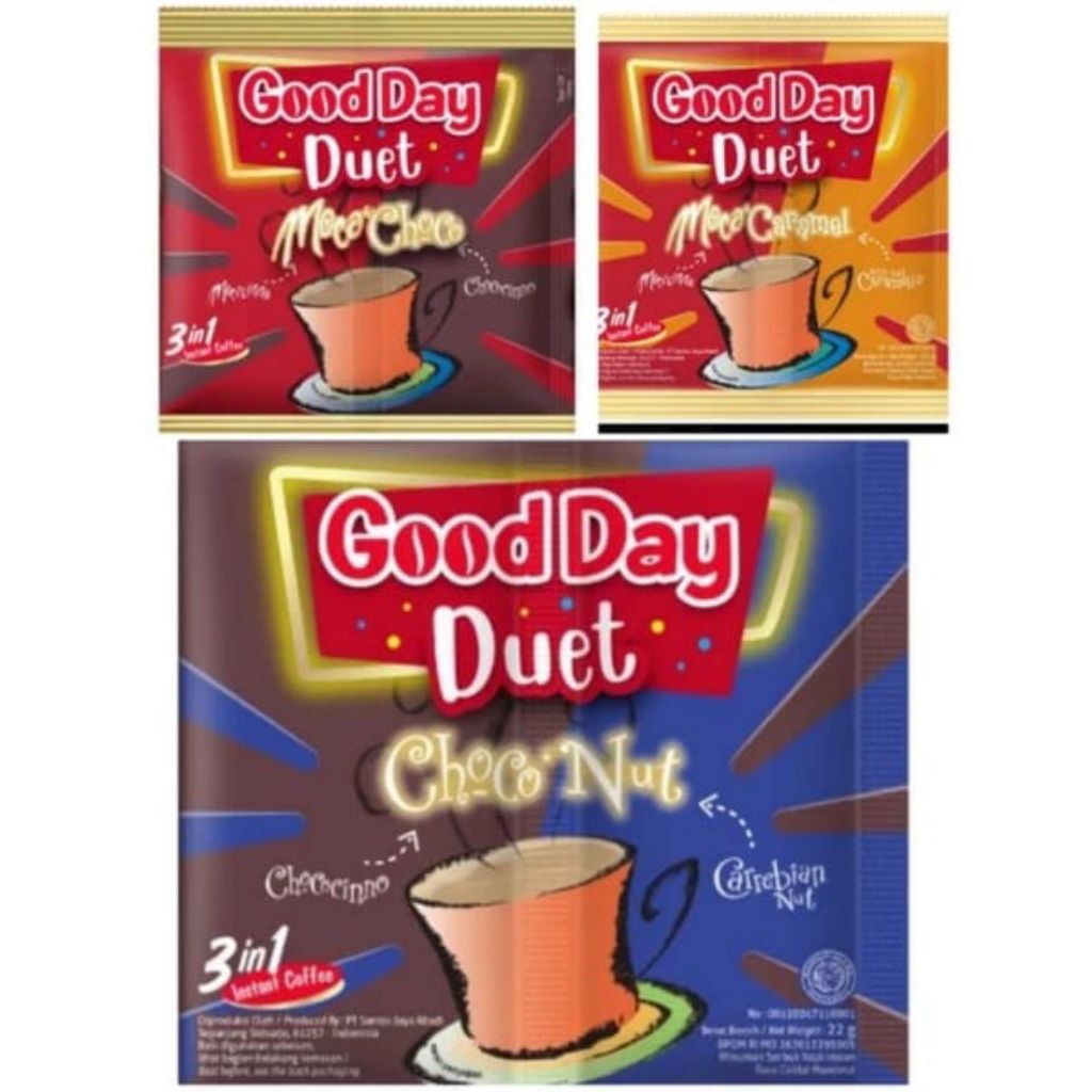Jual Kopi GOOD DAY DUET All varian choconut, MocaChoco, mocha caramel ...