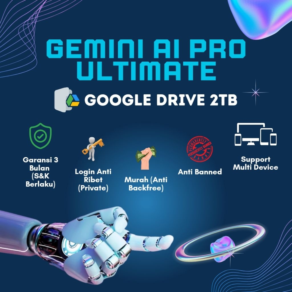 Jual Gemini AI Pro Advance Ultimate & Google Drive 2TB (1 Tahun Private Account) | Shopee Indonesia