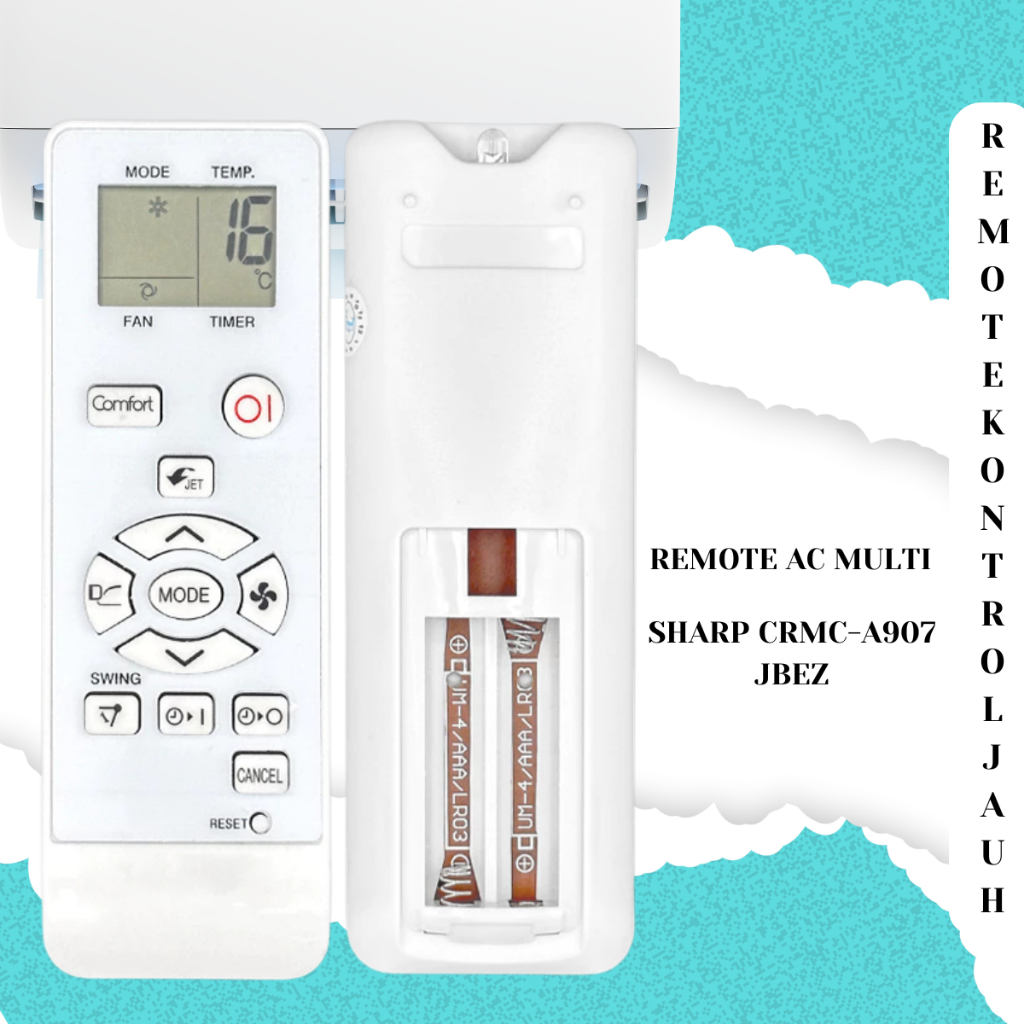 Jual Remote/Remote AC Sharp 1/2 PK CRMC-A901JBEZ/907JBEZ Tanpa Setting ...