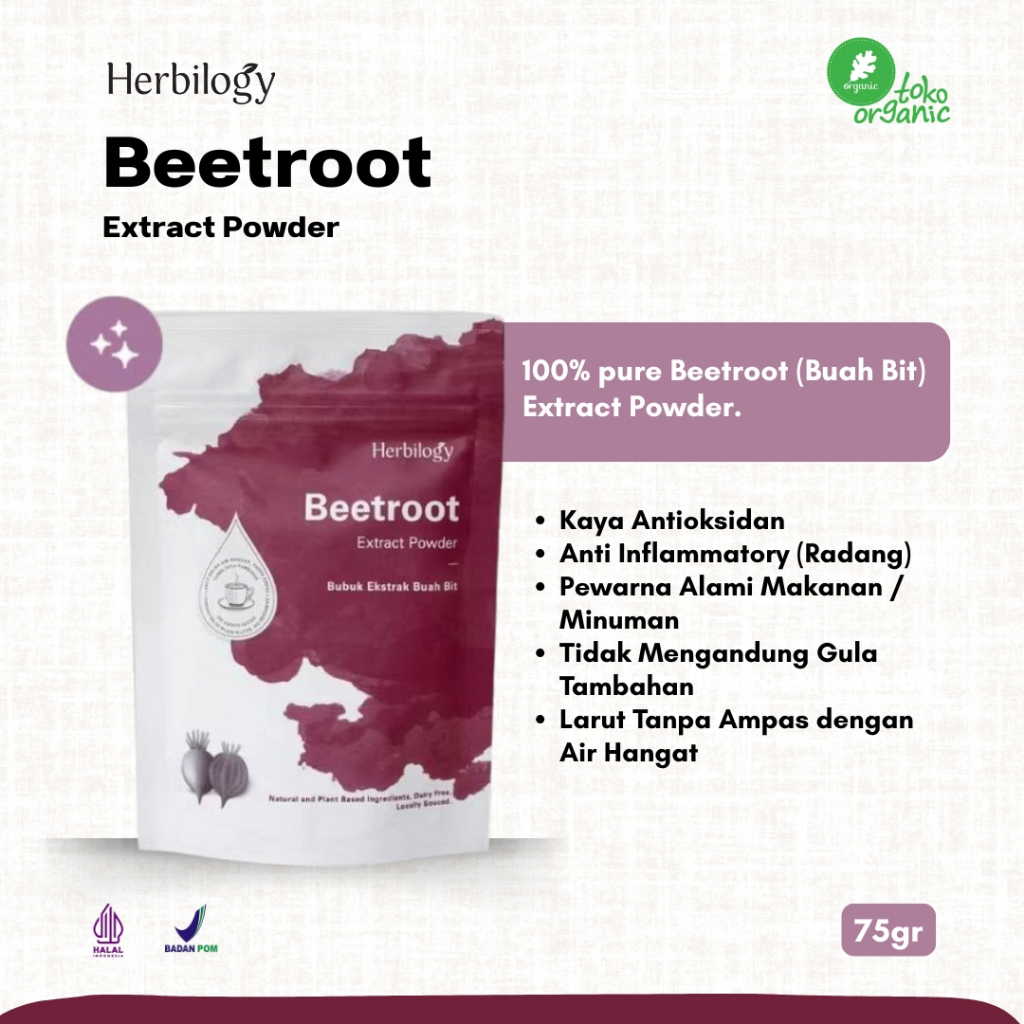 Jual Herbilogy Beetroot Extract Powder (75gr) | Ekstrak Buah Bit Bubuk ...