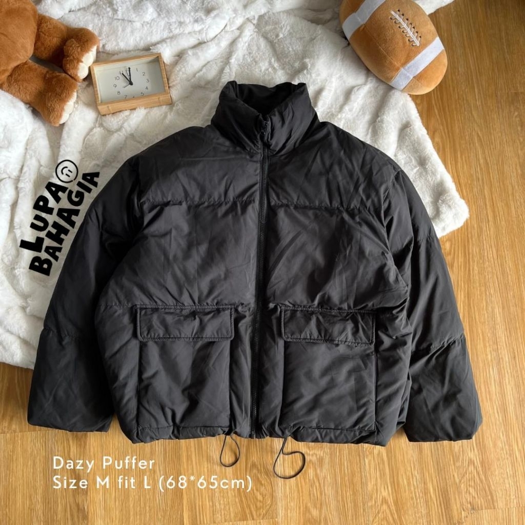 Jual DAZY Black Gelembung Boxy Puffer Jaket size M fit L | 100% ...