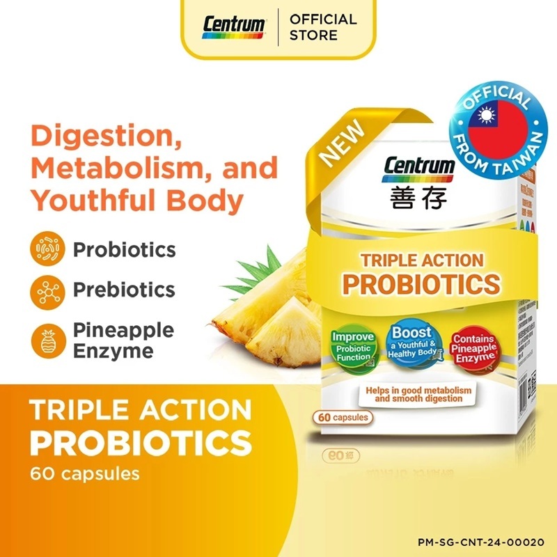 Jual Centrum Triple Action Probiotics, Improves Gut Health & Metabolism ...