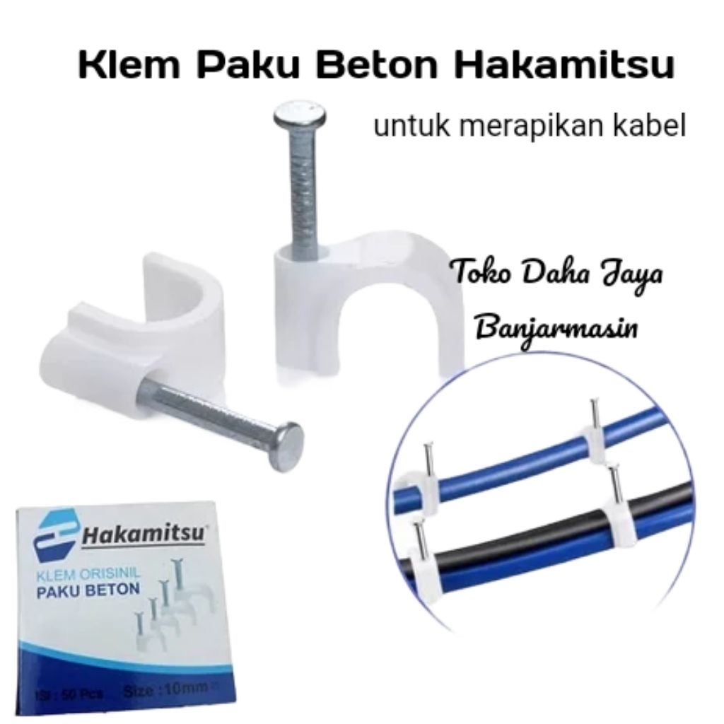 Jual klam kabel listrik/ klem paku beton Hakamitsu 6, 7, 8 dan 10 mm ...
