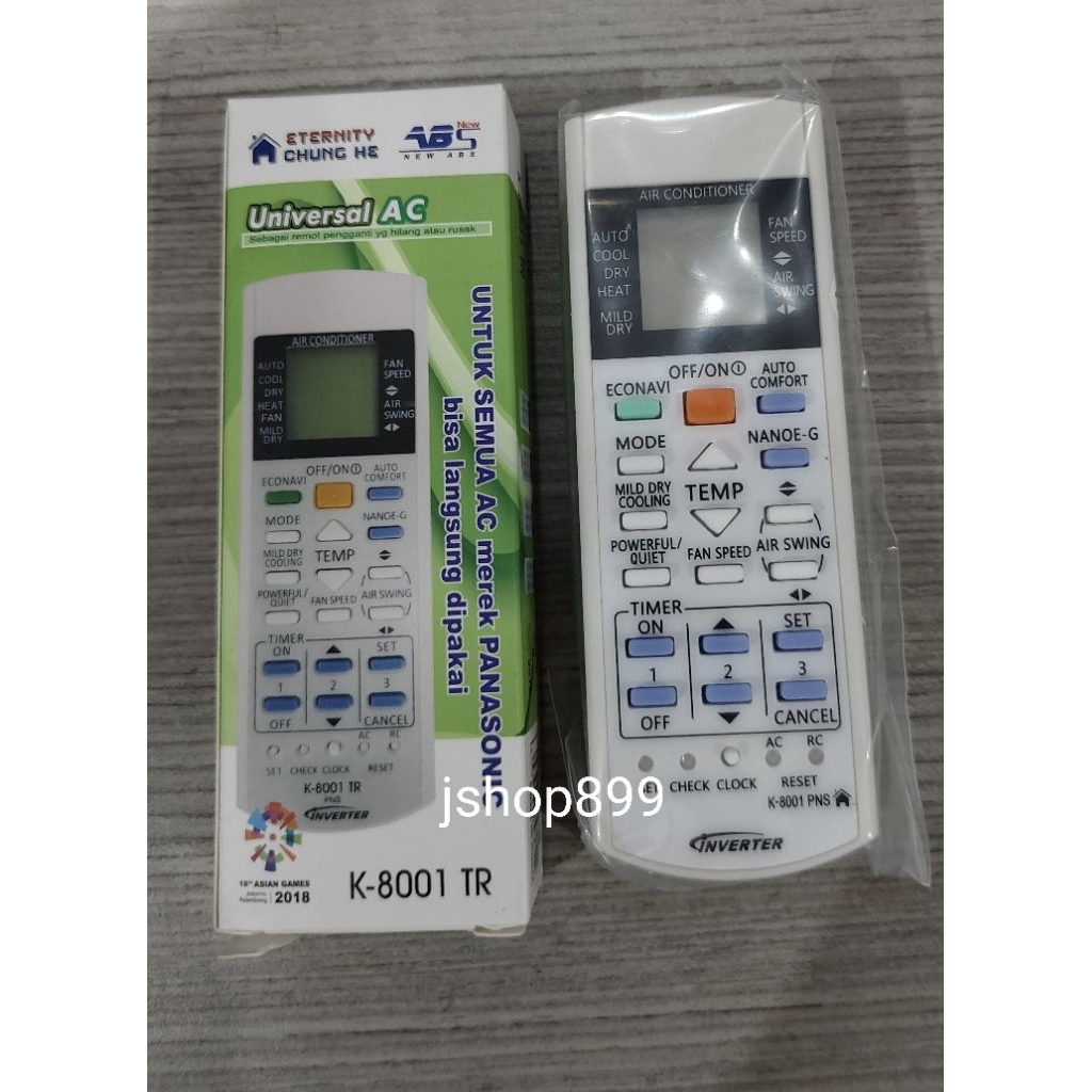 Jual REMOTE AC PANASONIC INVERTER SPLIT MULTIFUNGSI CHUNGHE 8001TR ...