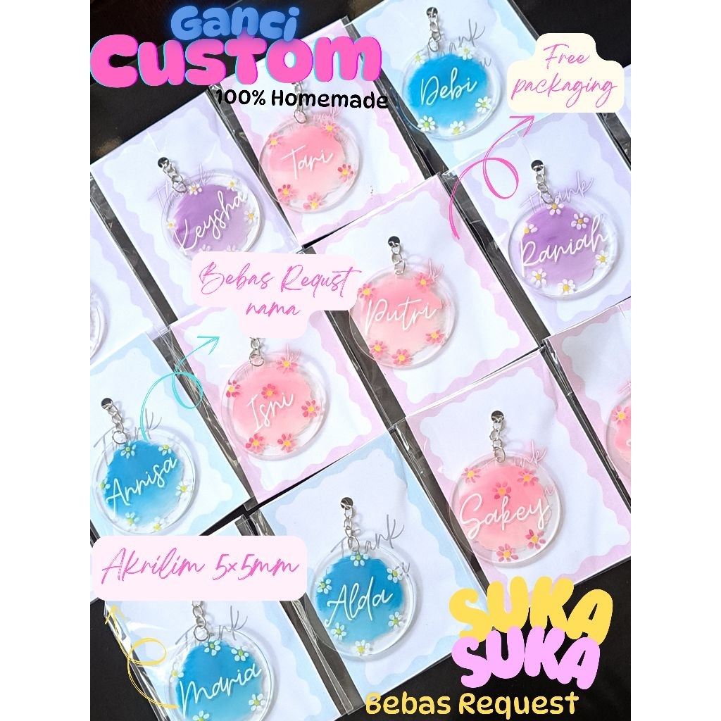 Jual GANCI AKRILIK/GANCI CUSTOM NAMA/GANCI MOBIL/SOUVENIR/HADIAH ...