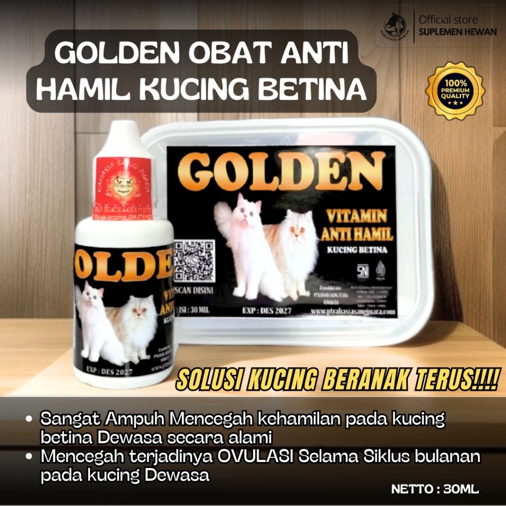 Jual GOLDEN OBAT Anti hamil Kucing BETINA Ampuh Dan Efektif 30ml kb ...