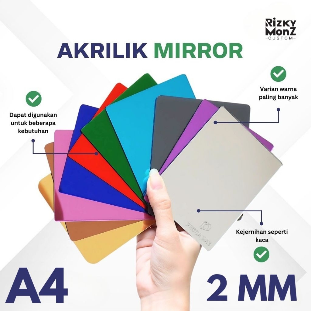 Jual Akrilik Mirror Ukuran A4 | Banyak Pilihan Warna | Akrilik Premium ...
