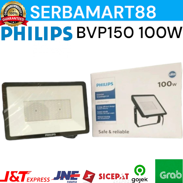 Jual LAMPU SOROT PHILIPS BVP150 100W 100Watt 220V LED Flood Light ...