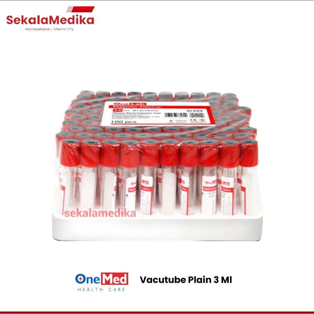 Jual Vaculab Plain Tabung Darah 3 Ml Vacutube Onemed / Box | Shopee Indonesia