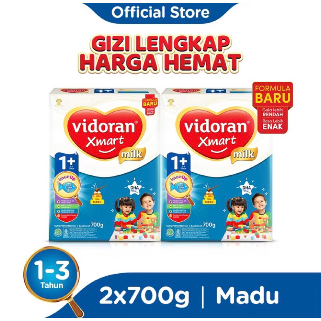 Jual vidoran Xmart 1+ All Variant 700gr Susu Formula Pertumbuhan Anak 1 ...